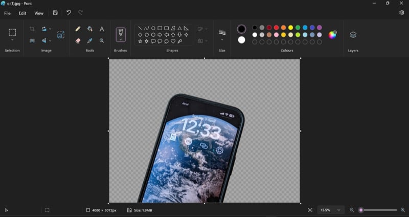 Remove Background from an Image in Windows 11 Using Paint