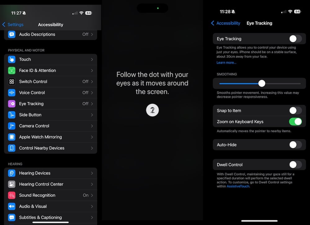 How to Setup and Use Eye Tracking on iPhone running iOS 18 - TechPP