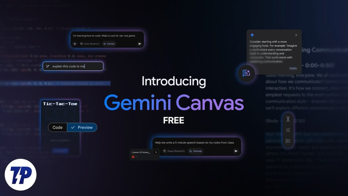 How to Use Gemini Canvas for Free - TechPP